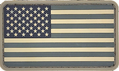 USA American Flag Tactical Patch 3.3"X2" Grey Black PVC Rubber ACU Light *A* | eBay