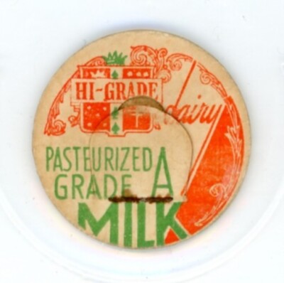 Milk Bottle Cap - Hi-Grade Dairy - maverick - PASTEURIZED GRADE A MILK -used cap | eBay