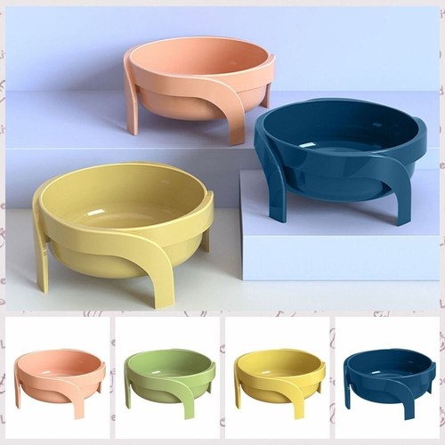 Plastic High Legged Cat Bowl Anti Rollover Pet Bowl New Neck Protection ...
