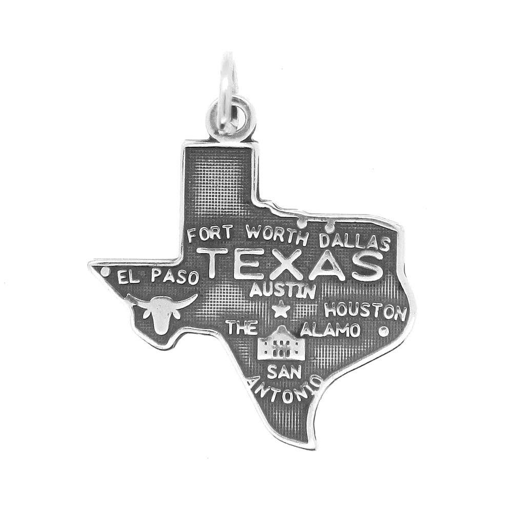 Sterling Silver Texas State Map Charm or Pendant | eBay