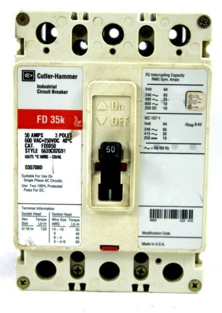 Cutler Hammer FD3050L Circuit Breaker for sale online | eBay