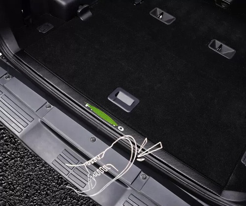 For Mitsubishi Pajero Montero 06-19 Leather Carbon Fiber Rear Bumper ...