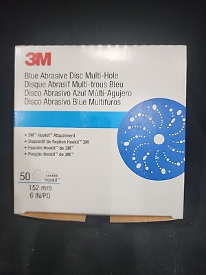 3M 36181 Hookit Blue Abrasive Sanding Disc Multi-hole 6 inch 400 Grit ...