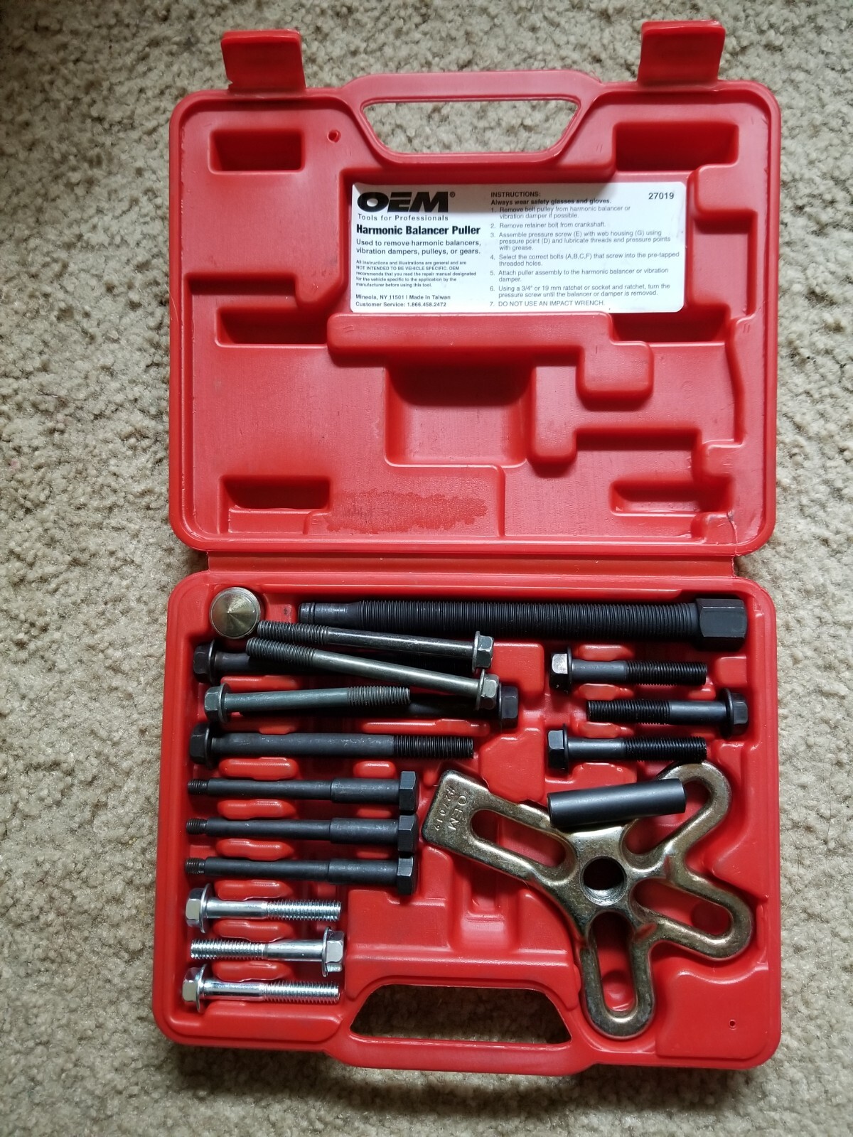 OEMTOOLS Harmonic Balancer Puller Sets 27019 Automotive Tools for sale ...