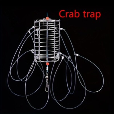 Nylon Thread Crab Trap 8 Rings Bait Cage Crab Lobster Shrimp Crayfish ...