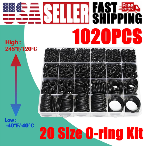 1020 Pcs O Ring Kit Nitrile Rubber Oring Assortment Set 20 Size for Car ...