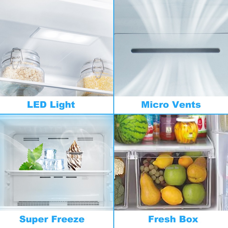 21 Cu.Ft. Freezer and Refrigerator Combo Stainless Steel Fridge/Freezer ...