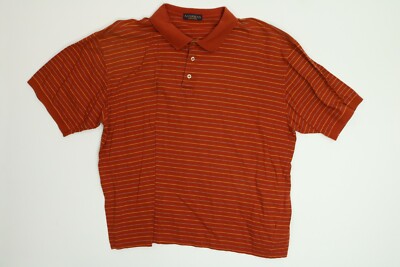 Mens Marbas Brown Stripe Polo Shirt XL EUC | eBay