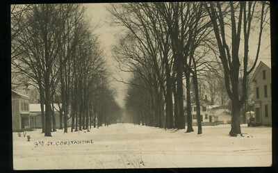 CONSTANTINE, MICHIGAN, Photo Post Card, STREET SCENE St. Joseph County ...