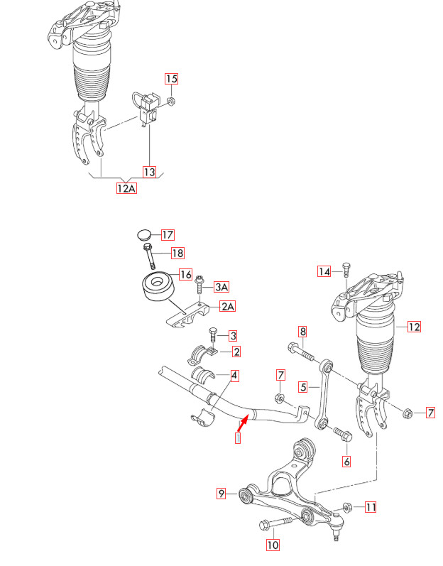 NEW AUDI Q7 4L FRONT SWAY STABILIZER BAR 7P0411025H 2015OEM NO DUTY TO ...