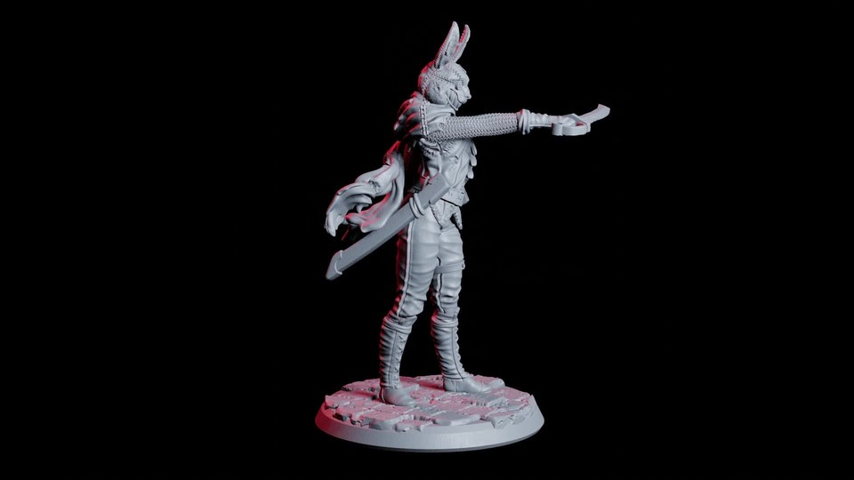 Killer Samurai Ninja Bunny Rabbit Assassin Rogue Mini Miniature Figure ...