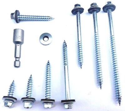 TIMBER TEK ROOFING SCREWS BOLTS FIX CORRUGATED SHEET TO TIMBER + FREE ...