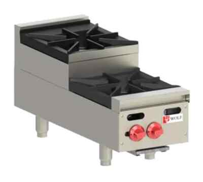 Wolf Commercial AHP212U 12" W Countertop Gas Achiever 2 Burner Step-up ...
