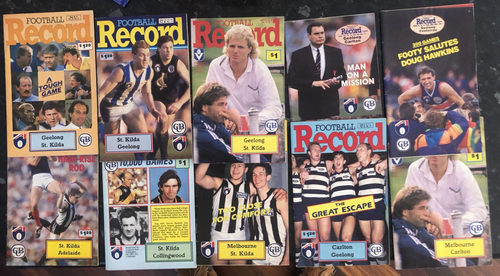 AFL Footy Records Small X 10 see scans for games | eBay