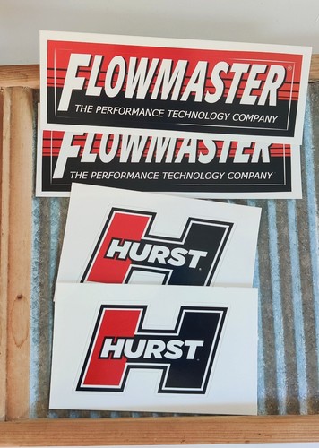 Lot of 4 Hurst + Flowmaster Decals Stickers NHRA ManCave Tool Box | eBay