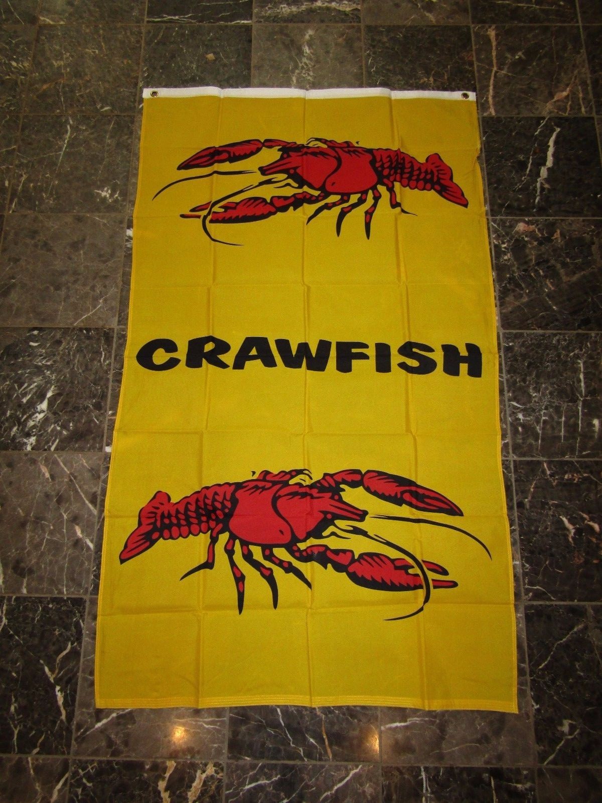 3x5 Advertising Yellow Crawfish Vertical Marketing Flag 3'x5' Banner ...