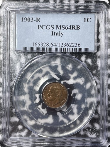 1903-R Italy 1 Centesimo PCGS MS64RB Lot#A7302 Choice UNC! | eBay