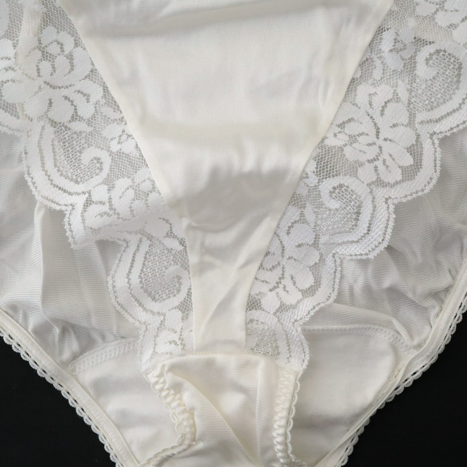 1 NEW Maidenform VTG 90s Chantilly Antron III Nylon High Cut Brief ...