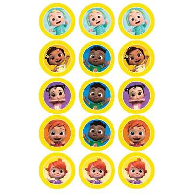Cocomelon Baby Jj Edible Birthday Cupcake Icing Decorations Toppers ...