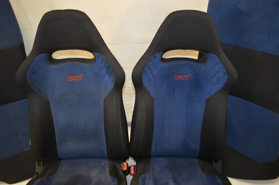 02-07 JDM SUBARU IMPREZA WRX STI GDA GDB V7 FRONT REAR OEM STI SEATS ...