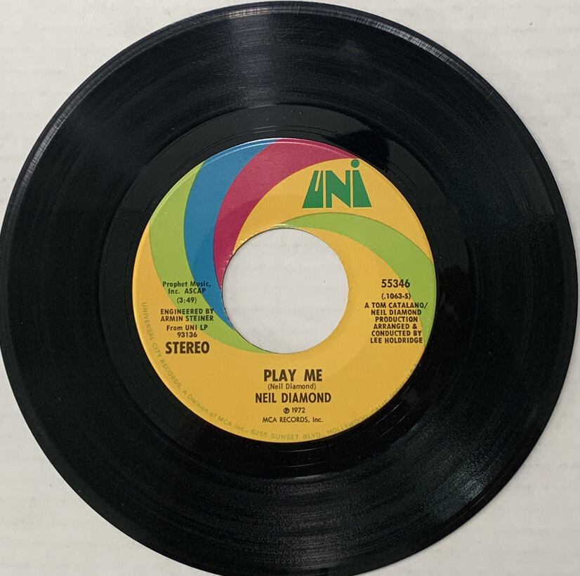 45 rpm Vintage 7” Vinyl Single Hit Record Neil Diamond - Play Me | eBay