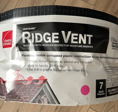 Owens Corning VentSure 7 in. x 20 ft. Ridge Vent Rigid Roll with ...