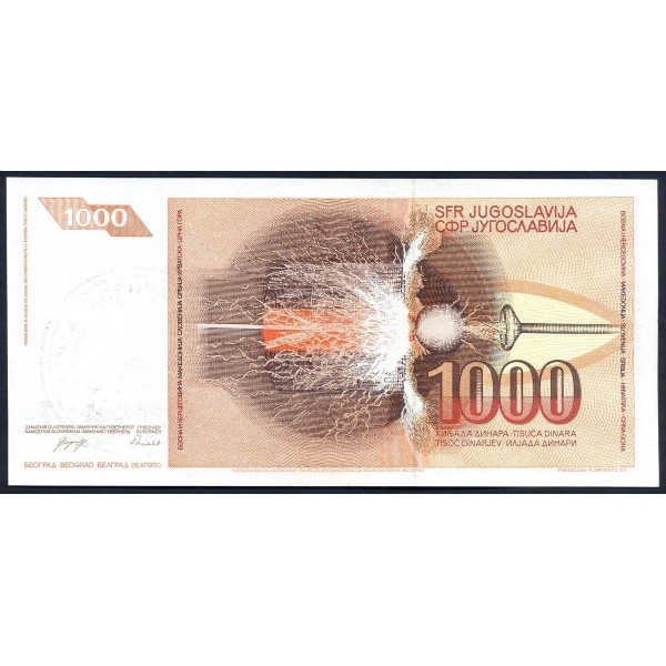 BOSNIA HERZEGOVINA 1000 Dinara 1990 - XF+ - Pick 2b | eBay