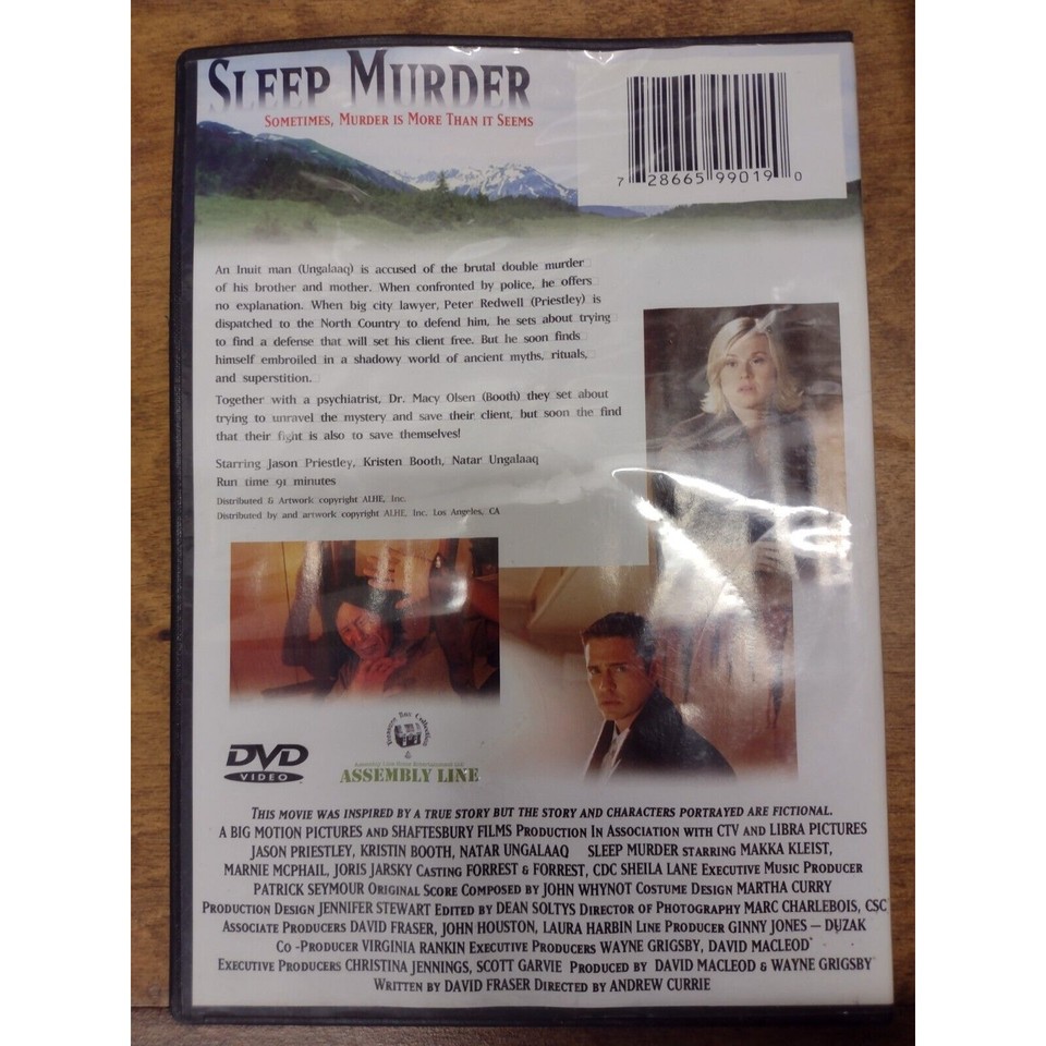 Jason Priestley in Sleep Murder (DVD, Assembly Line Home Entertainment ...