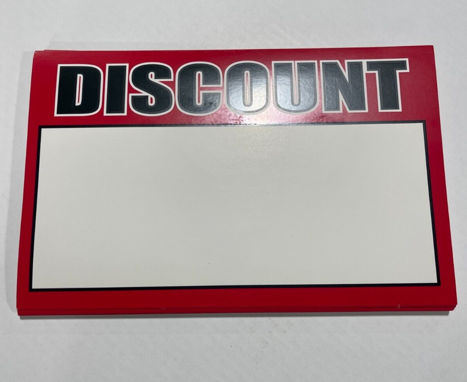 Discount Shelf Signs Retail Price Cards-Coated Card Stock-11"W x 7"H ...