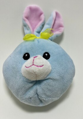 Bunny Rabbit Ball 5'' Round Blue Plush Stuffed Infant Baby Toy Lovey ...