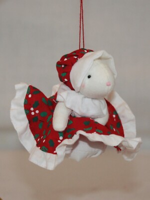 RUSS LITTLE MERRY MICE '1987' MINI MOUSE RED DRESS WITH WHITE TRIM ...