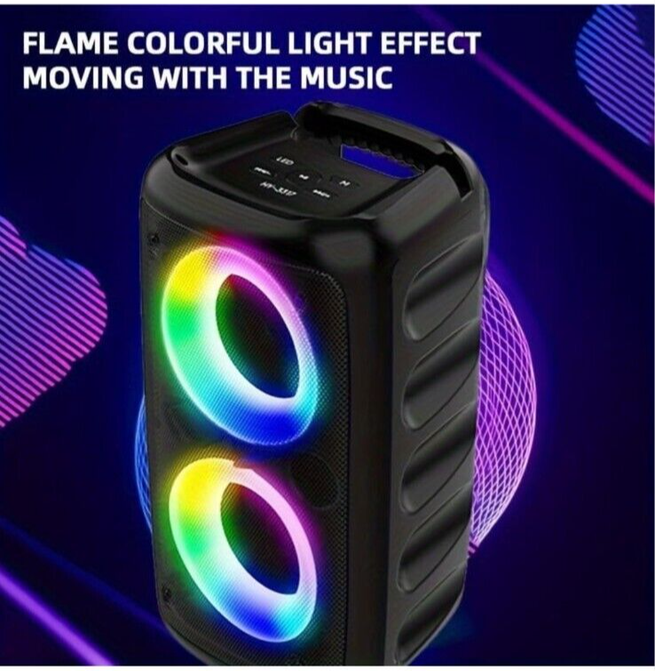 karaoke bluetooth speaker portable wireless with lights | eBay UK