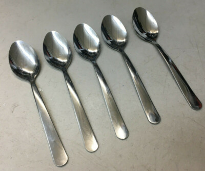 5 Teaspoons Tea Spoons Tramontina Brazil Stainless Rounded Classic 18/ ...
