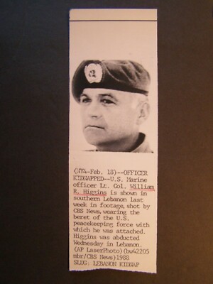 AP Wire Press Photo 1988 US Marine Officer Lt Col William R Higgins ...