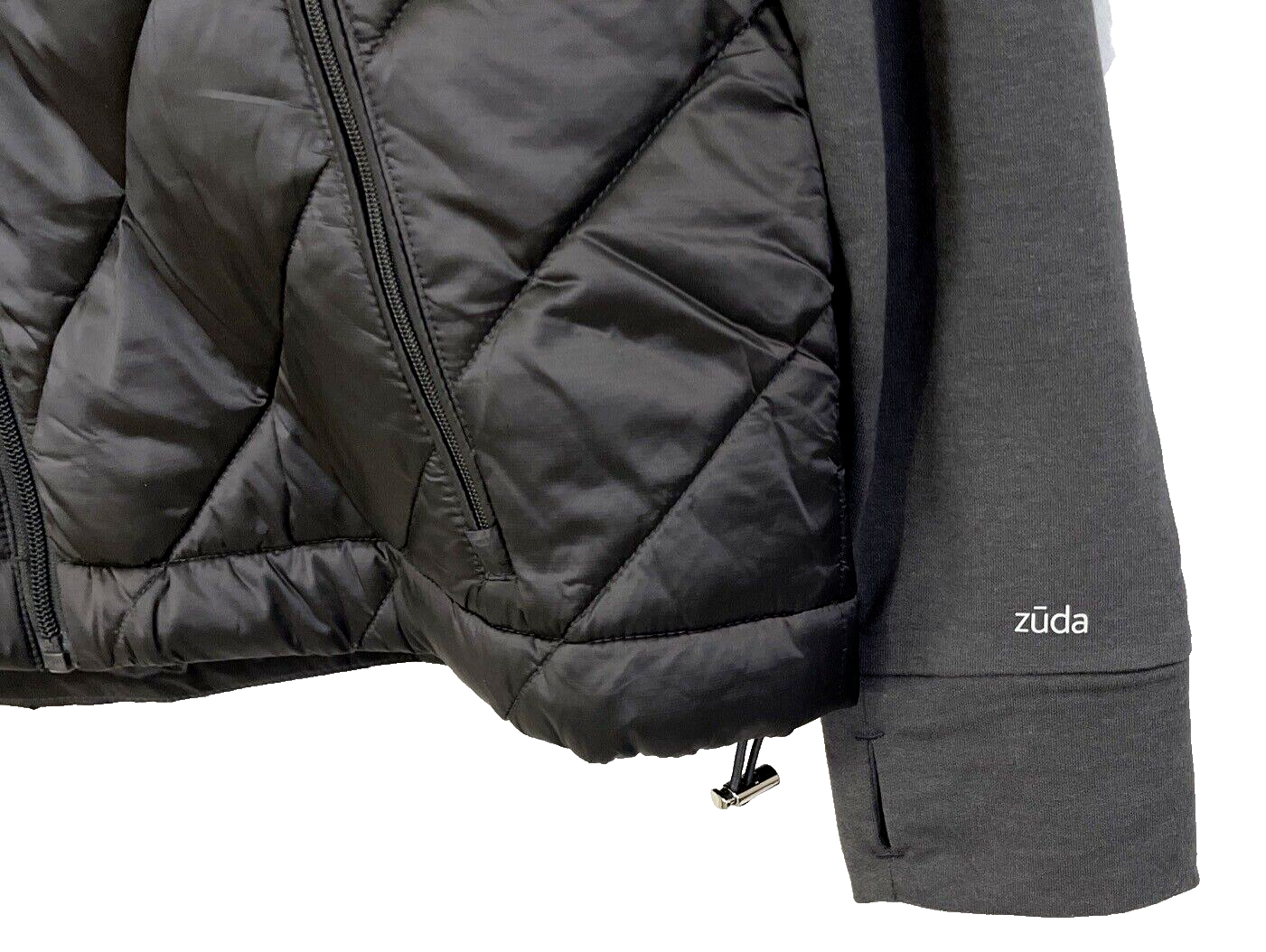 Zuda Iridescent Quilted Puffer Jacket Gray Sz M Zip Front A389269 Women ...