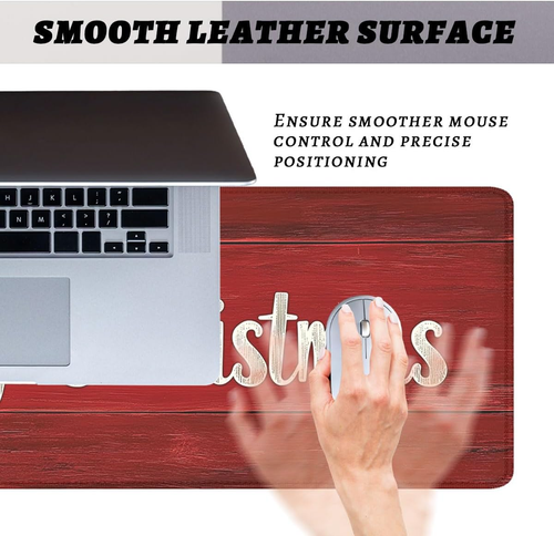 Christmas Mouse Pad Xmas Red Wood Grain Retro Extended Keyboard Mouse ...