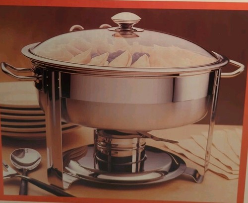 NEW Seville Classics Commercial 4 Qt Chafing Dish Stainless Steel Clear ...
