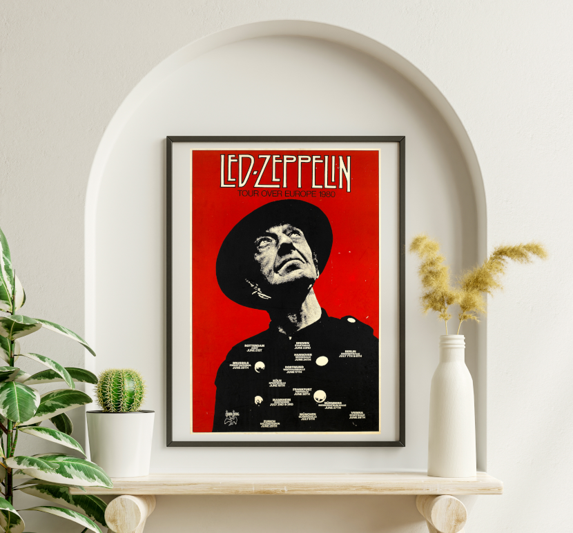 Led Zeppelin Tour Over Europe 1980 Concert Poster Reprint Wall Art ...