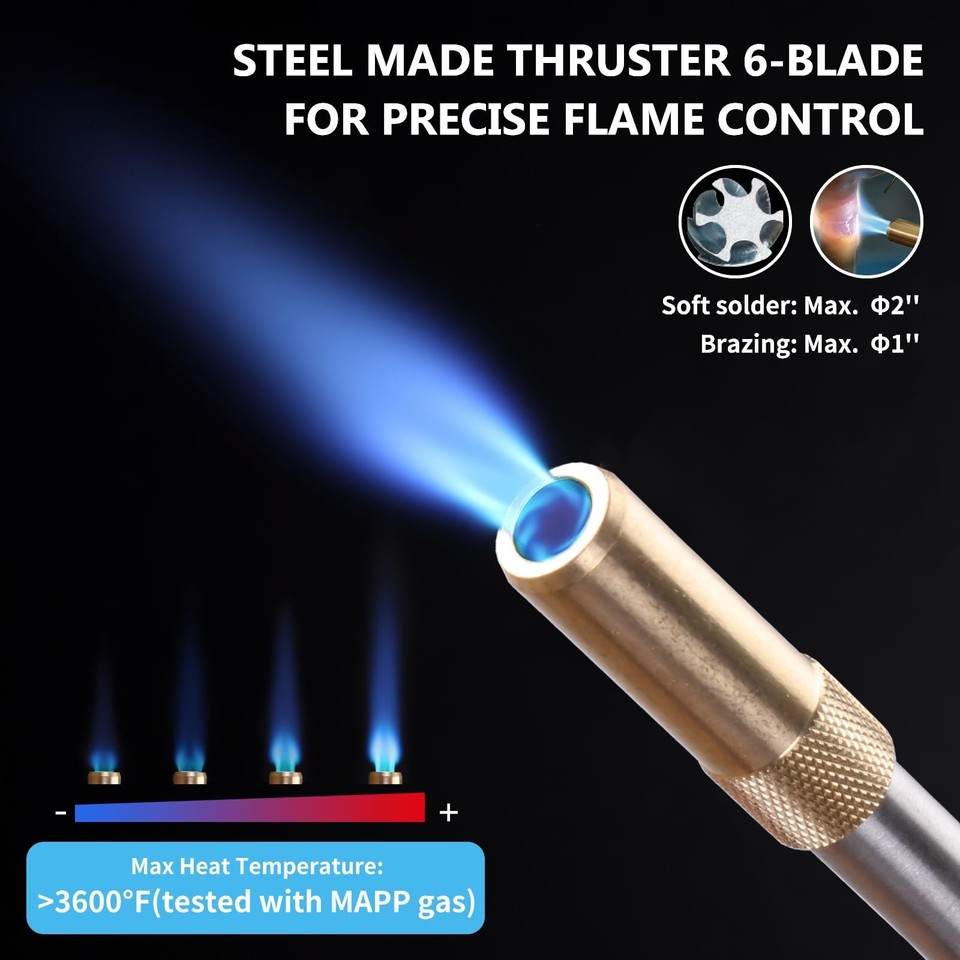 MAPP Map Gas Torch Kit with Holster, Adjustment Knob Trigger Start ...