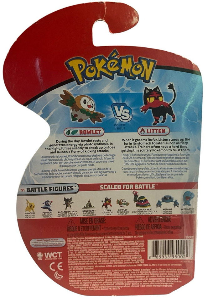 Pokemon Rowlet & Litten Battle Figure Pack 2 in 889933950022| eBay