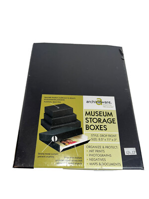 Museum Archival Drop-Front Storage Box, Acid-Free with Metal Corners | eBay