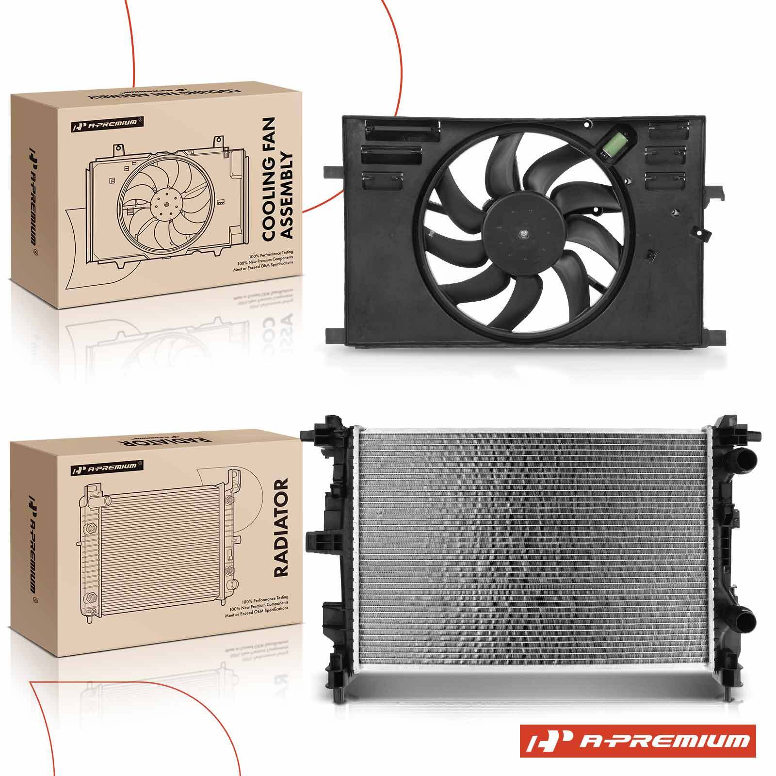A-Premium Radiator & Cooling Fan Assy for Fiat 500X 16-18 Jeep Renegade ...