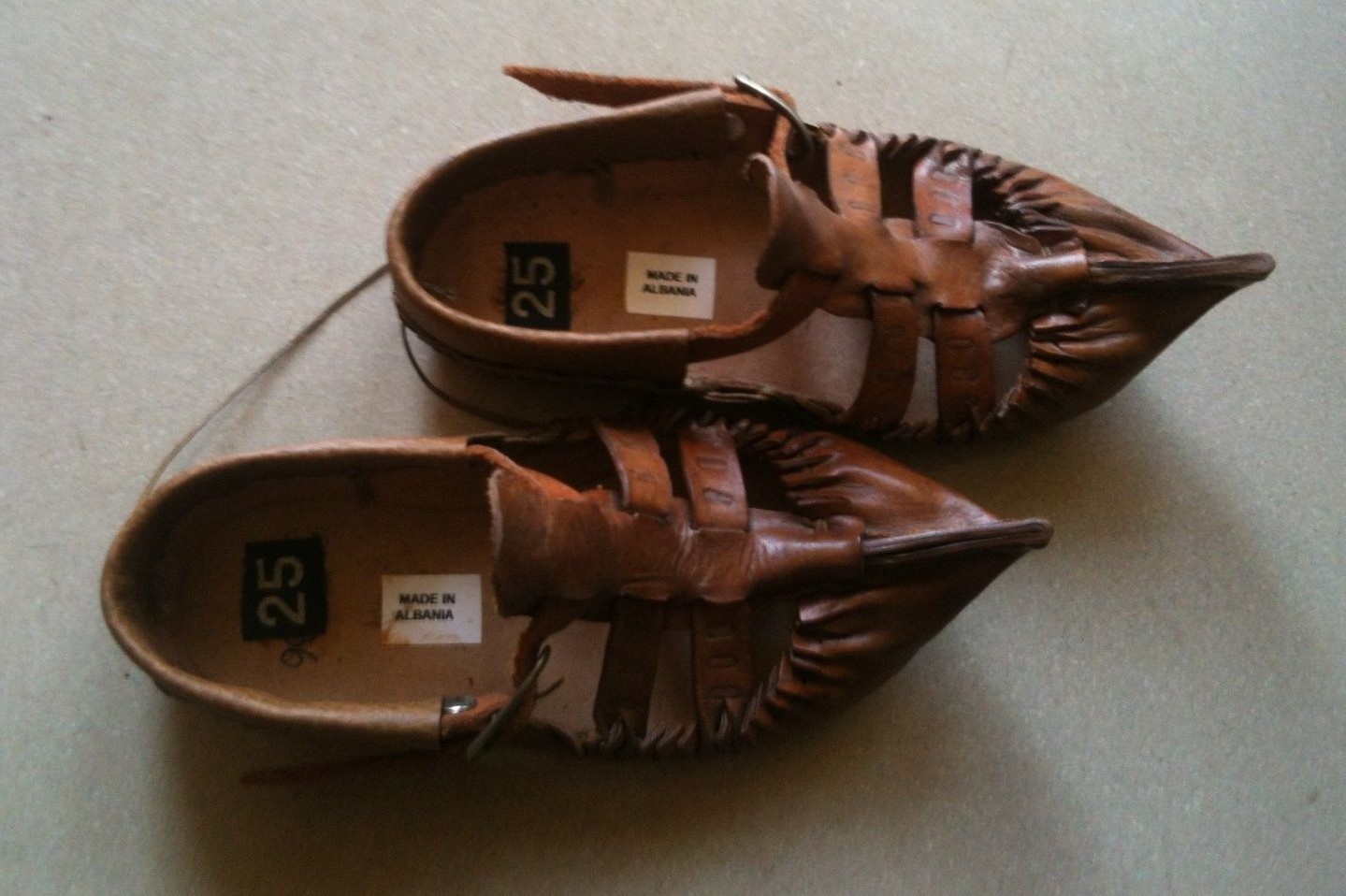 NEW ORIGINAL HANDCRAFTED LEATHER SHOES UNISEX-FOLK SANDALS OPINGA-SIZE ...