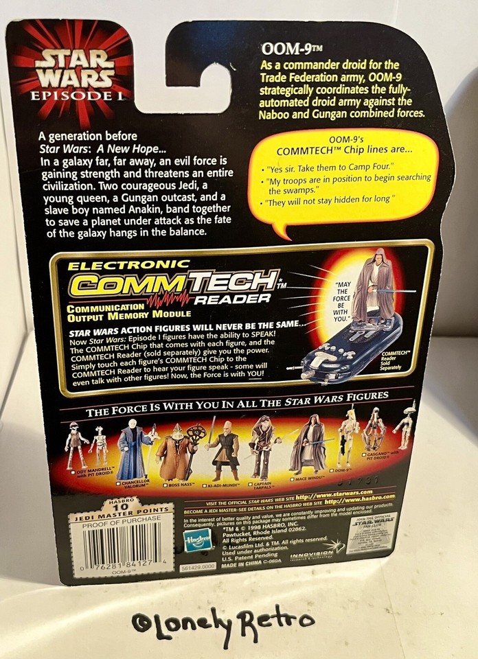 Hasbro 1998 Star Wars Episode 1 OOM-9 With Blaster and Binoculars ...