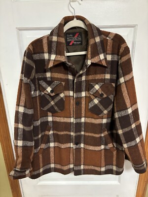 Vintage SEARS The Men's Store Outerwear Plaid Coat Jacket Wool Lined XL ...