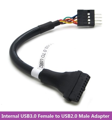 USB Cable Adapter Internal USB 3.0 19pin FEMALE to Internal USB 2.0 ...