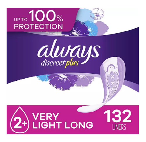 Always Discreet Women's Incontinence Liners Very Light, Long 44 x 3 ...