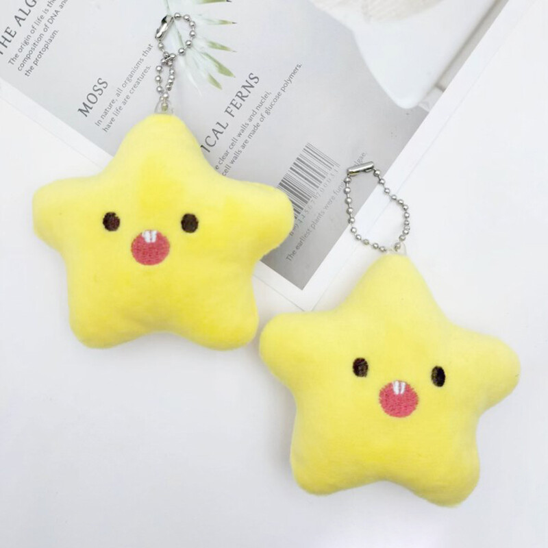 Star Plush Pendant Mobile Phone Keyring Pendant Squeak Keychain Bag ...