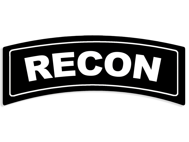 2x5 inch Black Recon TAB Shaped Decal/Sticker | Multicolor | Glossy ...