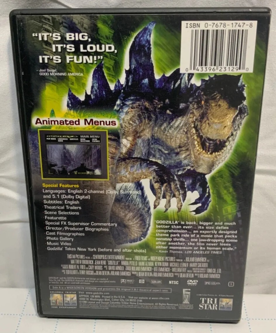 Godzilla 1998 Dvd Hoes Godzilla And Kong: 4 Film Collection [Region